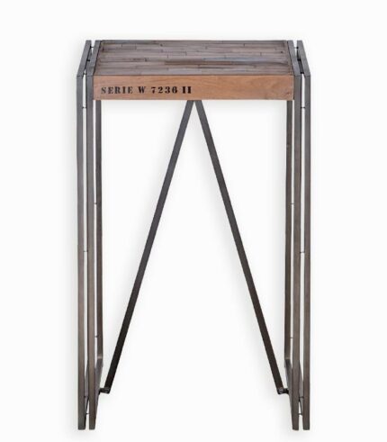 Table haute bois de bateau et métal SAMBA – Cocktail Scandinave