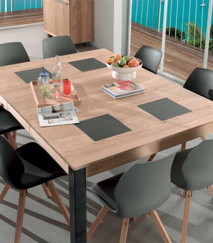 Table carrée frêne massif PIER | Cocktail Scandinave