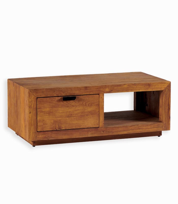 Table basse teck massif OLAND – Cocktail Scandinave